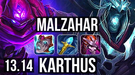 Malzahar Vs Karthus Mid 10115 Legendary 300 Games Rank 12