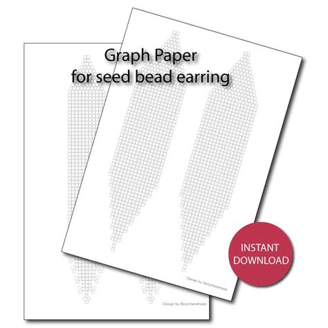 Bead Pattern Earring Graph Paper Templates Seed Beads Earring Instant