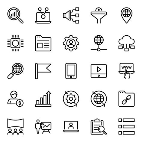 Outline Icons For Digital Marketing Vector Art At Vecteezy