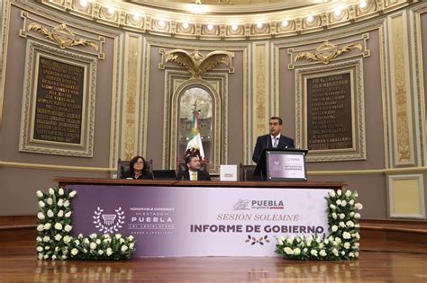 Ante El Congreso De Puebla El Gobernador Sergio Salomón Céspedes Rinde