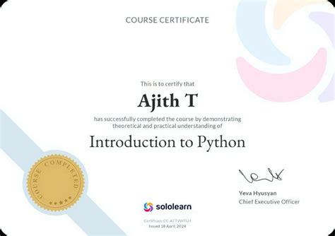 Ajith T On Linkedin Sololearn Certification Professionaldevelopment