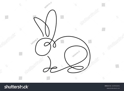 Bunny Rabbit Continuous Line Art Drawing Stock Vector Royalty Free 2229418241 Shutterstock