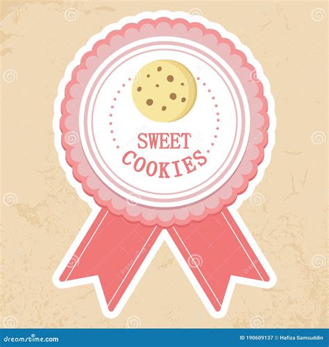 Sweet Cookies Label Vector Illustration Decorative Design Stock Vector
