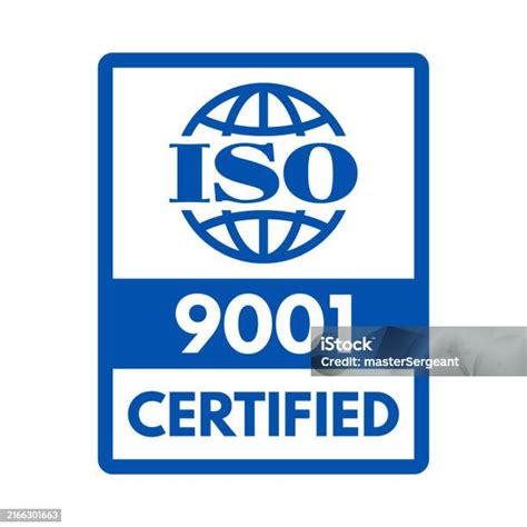 Iso 9001 품질 경영 시스템 인증 흰색 배경에 고립 된 벡터 일러스트 레이 션 검증에 대한 스톡 벡터 아트 및 기타 이미지