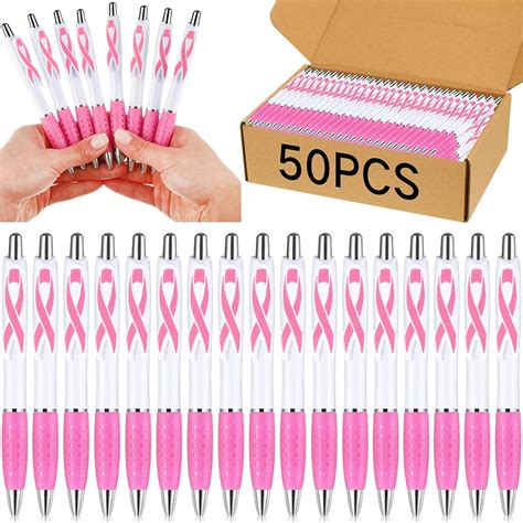 Amazon Ctosree 50 Pieces Pink Ribbon Retractable Gel Roller Ball