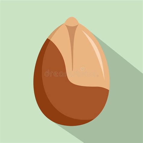 Icono Del Cacahuete Estilo Plano Stock De Ilustración Ilustración De