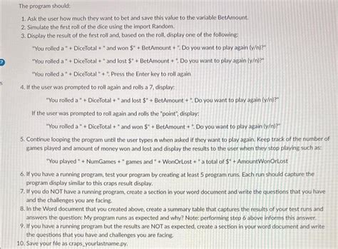 Solved Create A Python Program That Prompts The User For