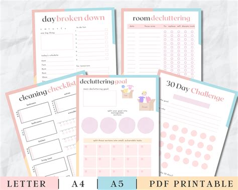 declutter planner declutter checklist cleaning schedule etsy