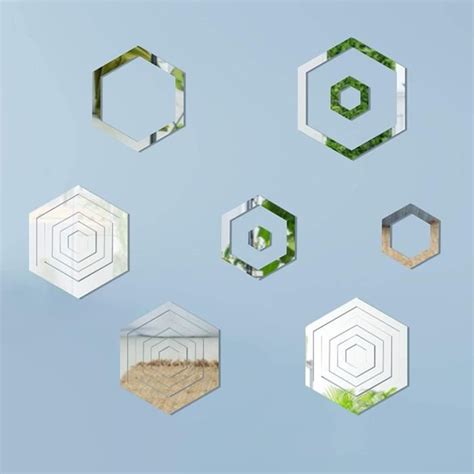 Autocollant Mural Miroir Amovible JOOPOM pièces Hexagone Sticker Mural Stickers DIY D