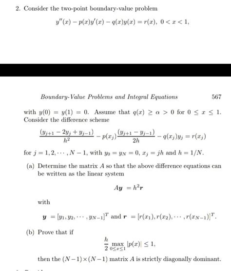 2 Consider The Two Point Boundary Value Problem