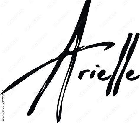 Poster Arielle Female Name Modern Brush Calligraphy Cursive Text On White Background Wall Art
