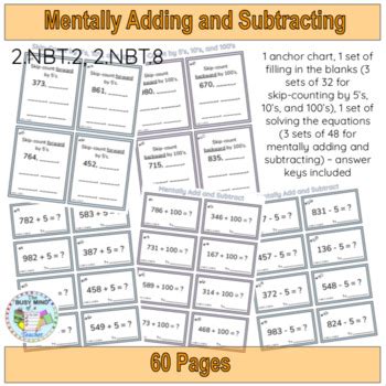 Mentally Adding And Subtracting NBT NBT TpT