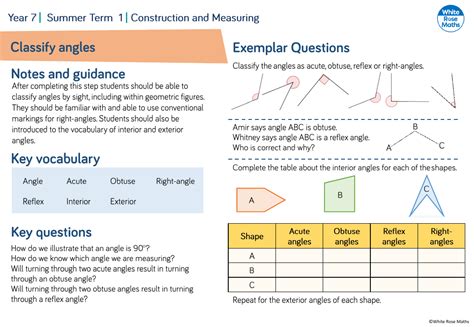 Classify Angles Questions Maths
