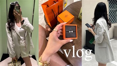 Eng Vlog 에르메스 샹달반지 언박싱 Handm 흐앤므 신상 하울 프라다 나시탱크탑 입어보기 루이비통x카멜커피 팝업