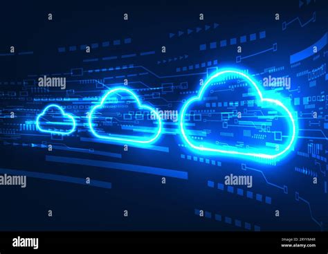 Cloud Technology With Circuit Boards On The Back The Concept Is A Technology For Storing
