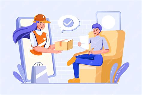 Premium Vector Parcel Delivery Service Illustration Concept Flat
