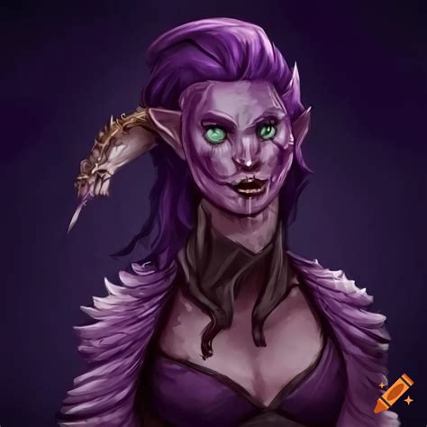 Purple Female Dragonborn Character In Dungeons And Dragons On Craiyon