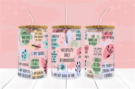 Infertility Daily Affirmations Svg 16 Oz Libbey Glass Can By Freeling