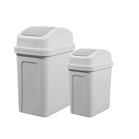 Bestby 15l And 7l Swing Lid Waste Bins Dust Bins Trash Cans Set Of 2