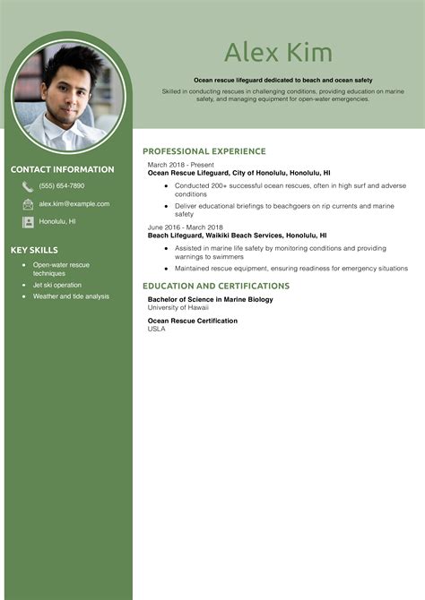 20 Best Lifeguard Resume Examples And Templates For 2025