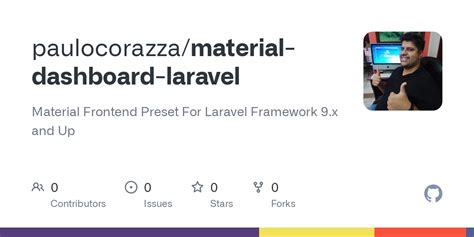 Github Paulocorazzamaterial Dashboard Laravel Material Frontend