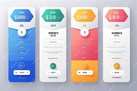 最小價格表布局有 4 個訂閱計劃和連結按 用於價格比較或促銷的 Ui 網頁模板 Premium Ai Generated Image
