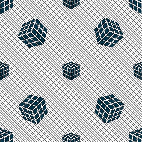 Geometric 3d Cube Puzzle Icon With Texture Pattern Vector Clipart