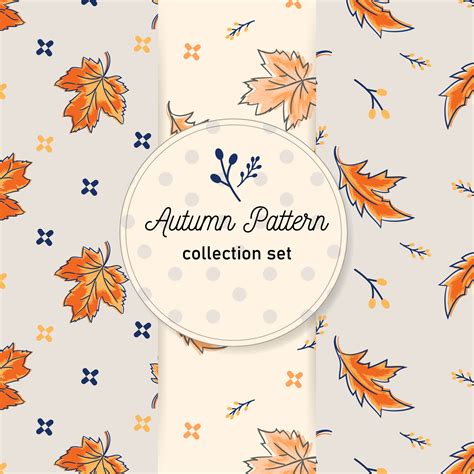 Autumn Pattern Background Set Collection 11200724 Vector Art At Vecteezy