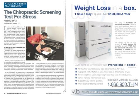 The Chiropractic Screening Test For Stress The American Chiropractor