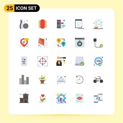 Universal Icon Symbols Group Of 25 Modern Flat Colors Of Science Lab Chemical Science Lock