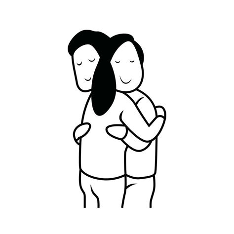 Illustration Of A Couple Of Lovers Hugging Each Other Vector