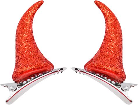 1 Pair Halloween Devil Horns Hair Clips For Women Girls