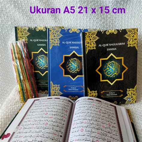 Jual Al Quran Samsia A5 Khot Utsmani Ayat Pojok 15 Baris 2 Warna Huruf