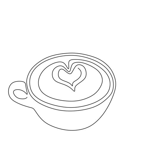 Isolated Coffee Latte Art Line Drawing 66334901 Vector Art At Vecteezy