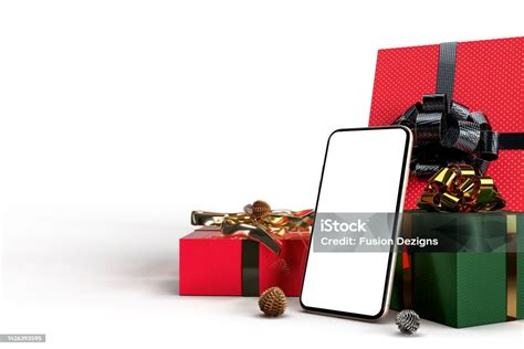 메리 크리스마스와 새해아름다운 선물 상자 크리스마스 장식품 리본 활 크리스마스와 새해 이벤트 모형 템플릿 개념 화면 전화의 클리핑 경로가 포함되어 있습니다 3d 렌더링 12