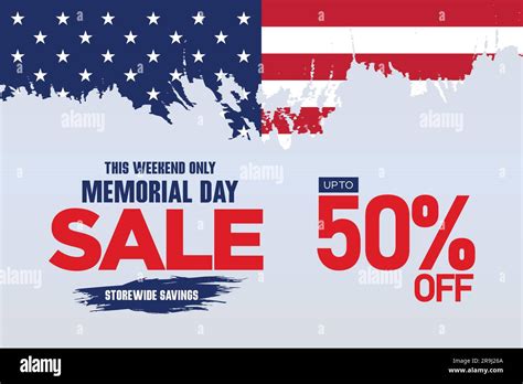 Memorial Day Sale Web Banner Happy Memorial Day Holiday Sale Post
