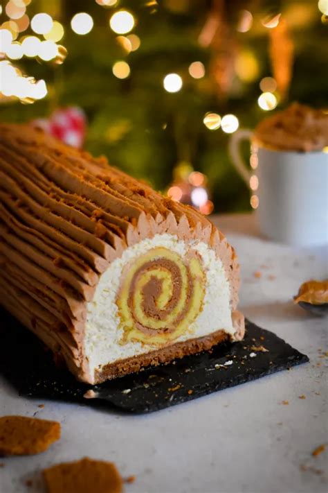 Recette de Bûche spéculos vanille chocolat Délicieux gâteau