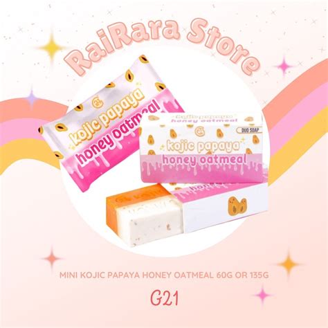 G21 Kojic Papaya Honey Oatmeal Duo Soap 1 Bar 135g Full Size Or 60g