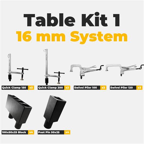Table Kit 1 16 Mm System