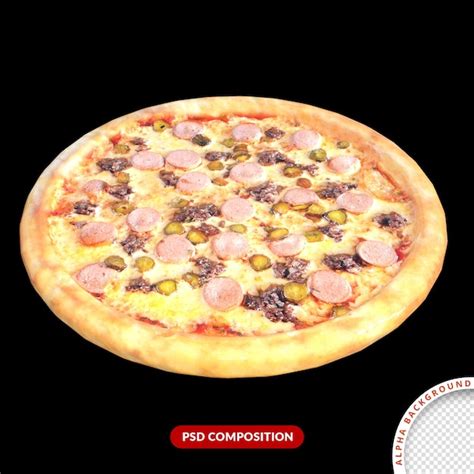 Premium PSD Delicious Pizza With Various Flavors 3d Isloated