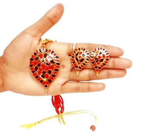Copper Red Usd Black Assamese Traditional Dugdugi Jewellery Set At Rs