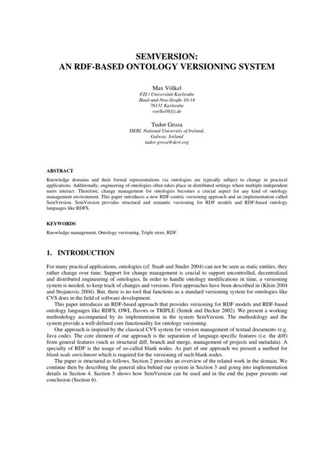 Pdf Semversion Rdf Based Ontology Versioning System