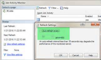 Sql Server Change Default Value For Job Activity Monitor Database