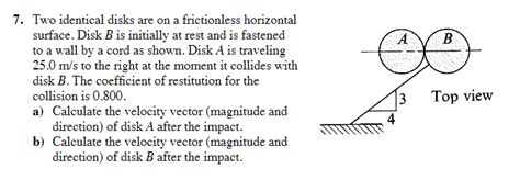 solved a b 7 two identical disks are on a frictionless