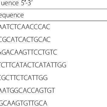 Primer Sets For Mutation Detection And Linkage Analysis Download Table