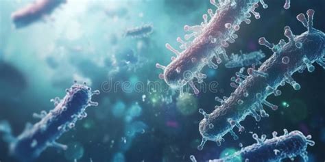 Microscopic View Of Bacteria Showcasing Intricate Structures And