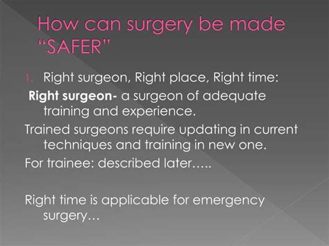 Surgical Safety And Safer Surgery Ppt