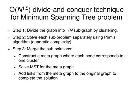 Ppt O N 15 Divide And Conquer Technique For Minimum Spanning Tree