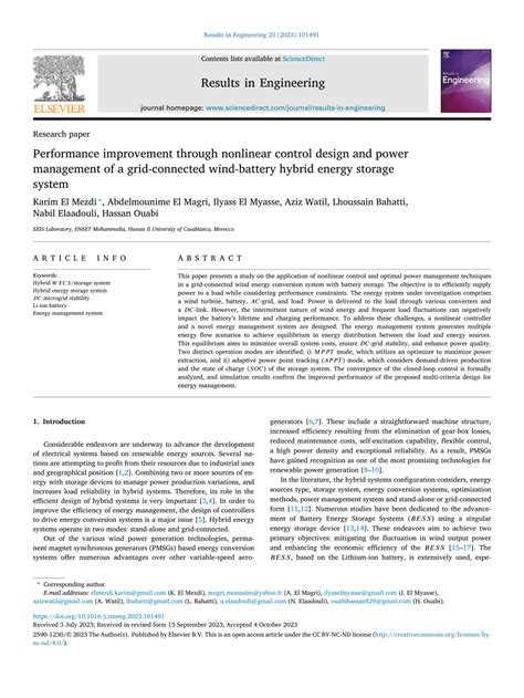 Pdf Performance Improvement Through Nonlinear Control Design And