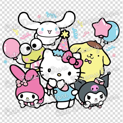 Hello Kitty And Friends Birthday Clipart Svg Png Eps Vector Cute